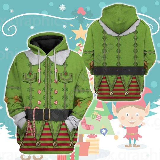 Christmas Elf Costume 3D Hoodie | Buddy the Elf Shirt - One Buddy Store