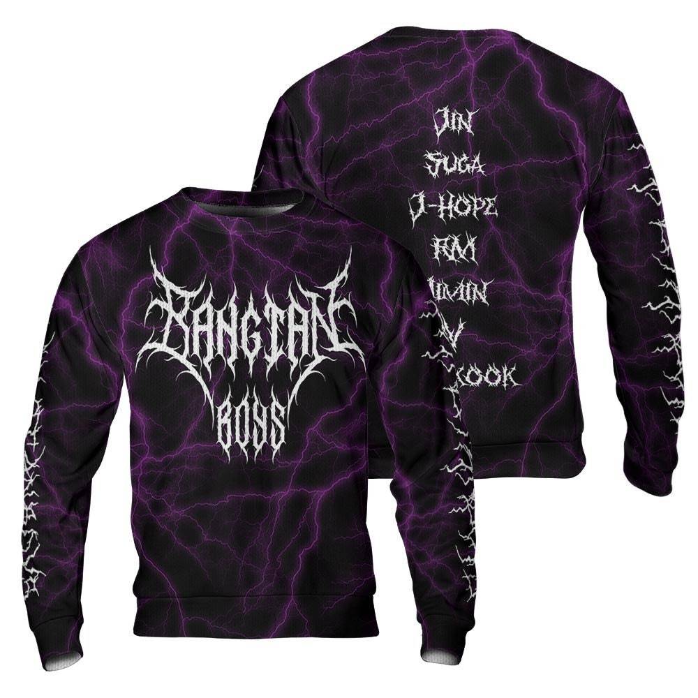 BTS Kpop 3D Hoodie, Heavy Metal Jin Suga J-Hope RM Jimin V Jungkook 3D ...