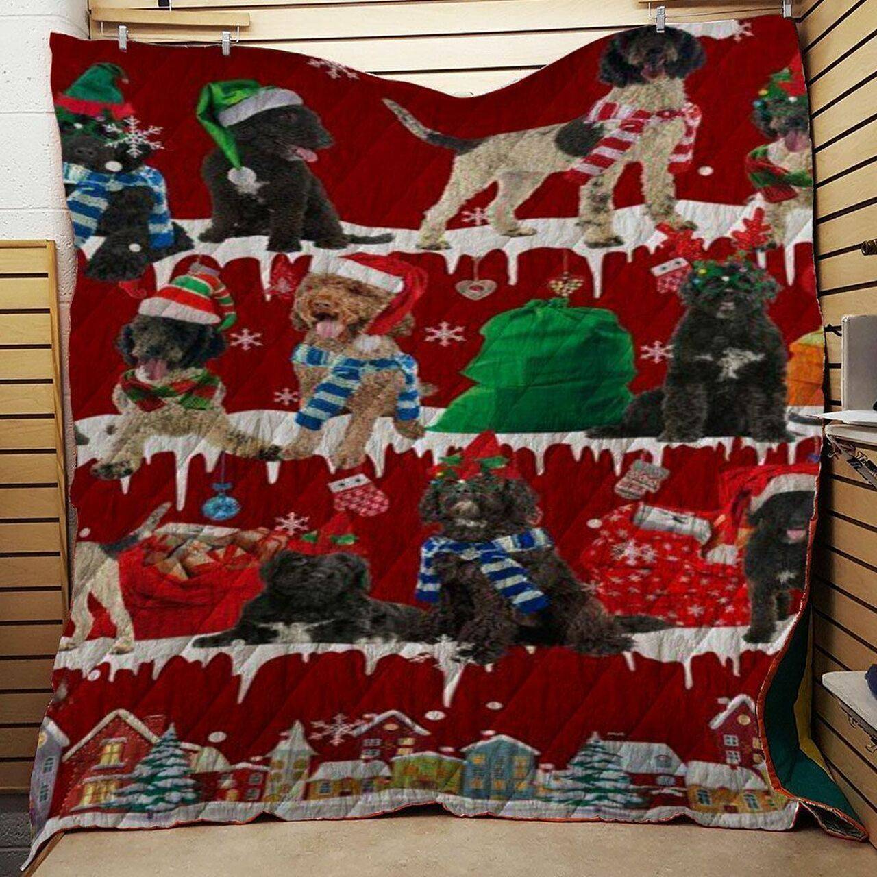 Portuguese Water Dog Snow Christmas Quilt Tdhyo and Home Decor - One ...
