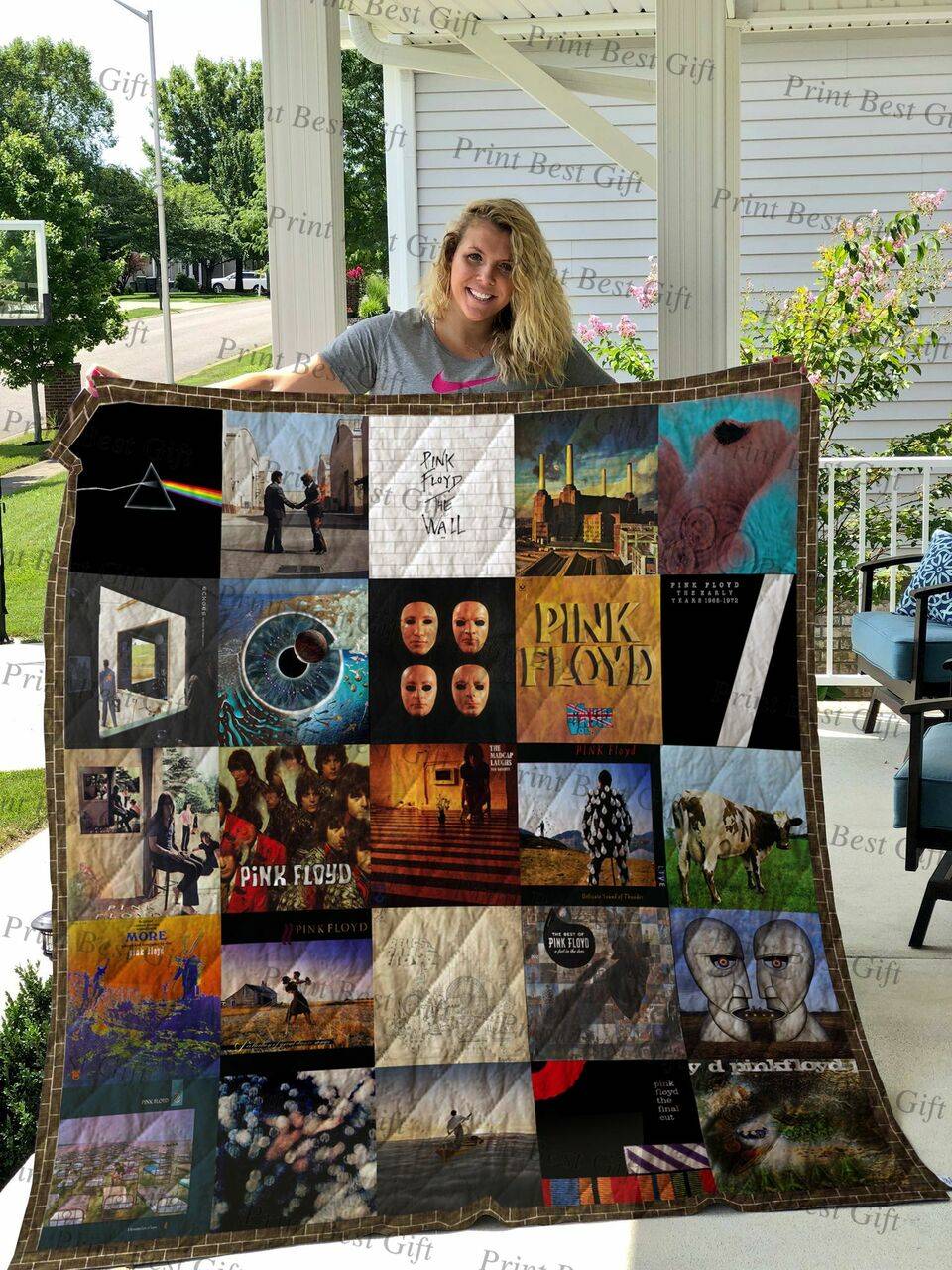 Pink Floyd Albums Cover Poster Quilt Blanket Ver 4 and Home Decor - One ...