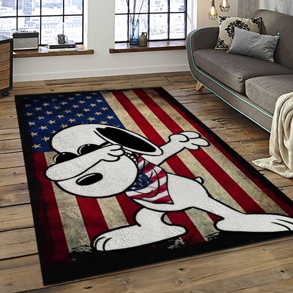 Snoopy Cartoon Movie Carpet Rectangle Area Rug For Living Room Bedroom ...